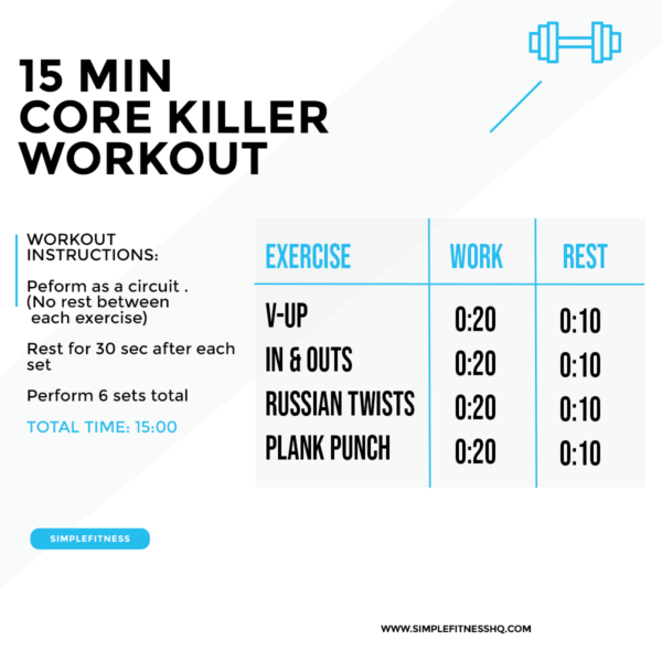 15 Minutes Core Killer Workout - SimpleFitness